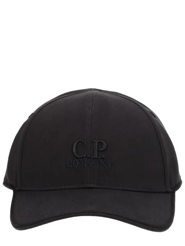 C.P. COMPANY Cotton Gabardine Cap - Black