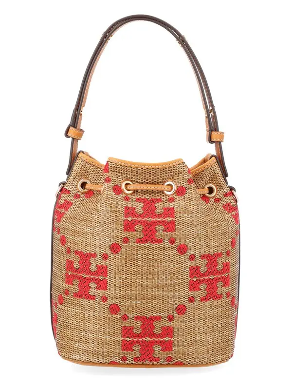 Tory Burch T Monogram Bucket Bag - Beige