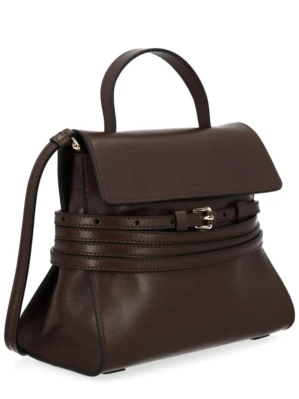 Moschino Tie Me Small Top Handle Bag - Brown