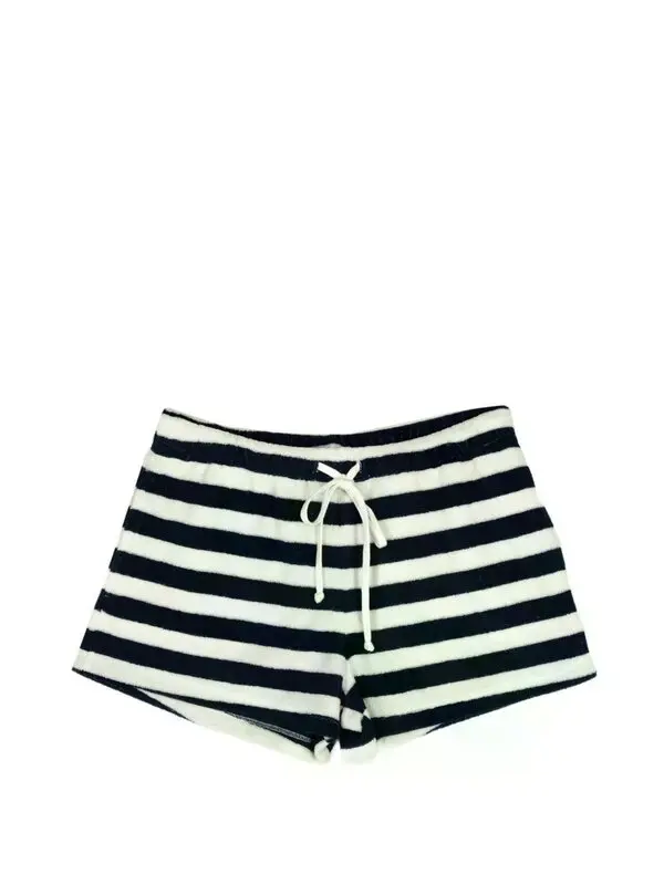 Suzie Kondi Striped Terry Cloth Drawstring Shorts