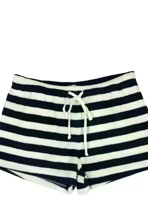 Suzie Kondi Striped Terry Cloth Drawstring Shorts