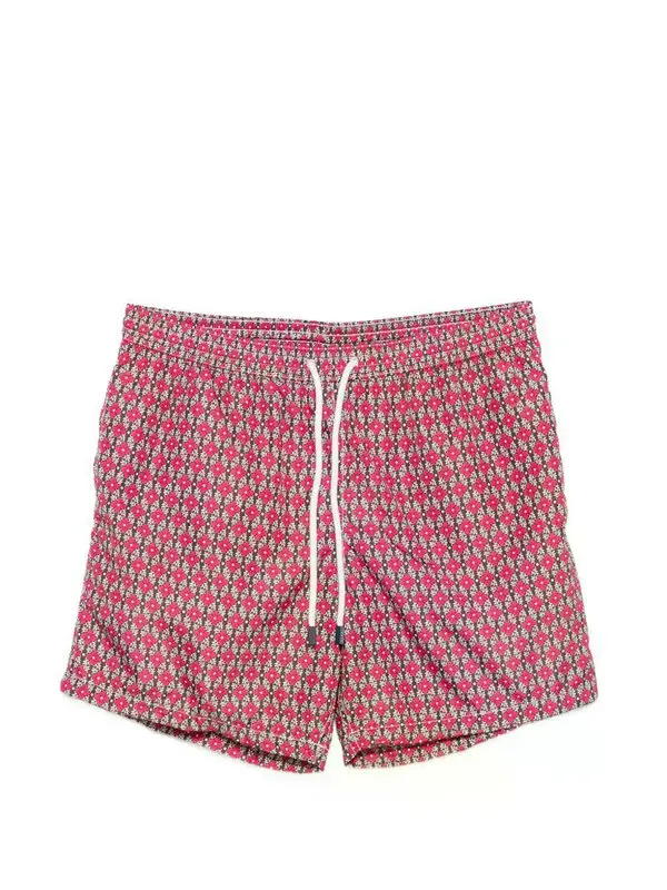 BARBA NAPOLI Floral Print Swim Shorts - Red