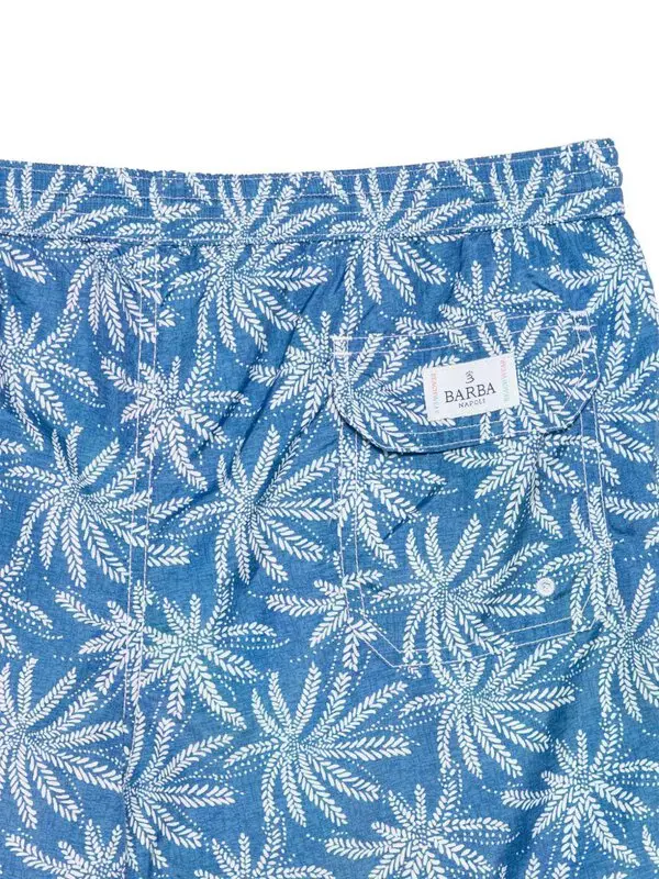 BARBA NAPOLI Palm Print Swim Shorts