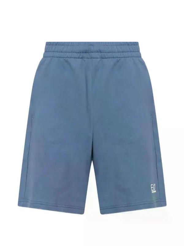EA7 Logo Print Track Shorts - Blue