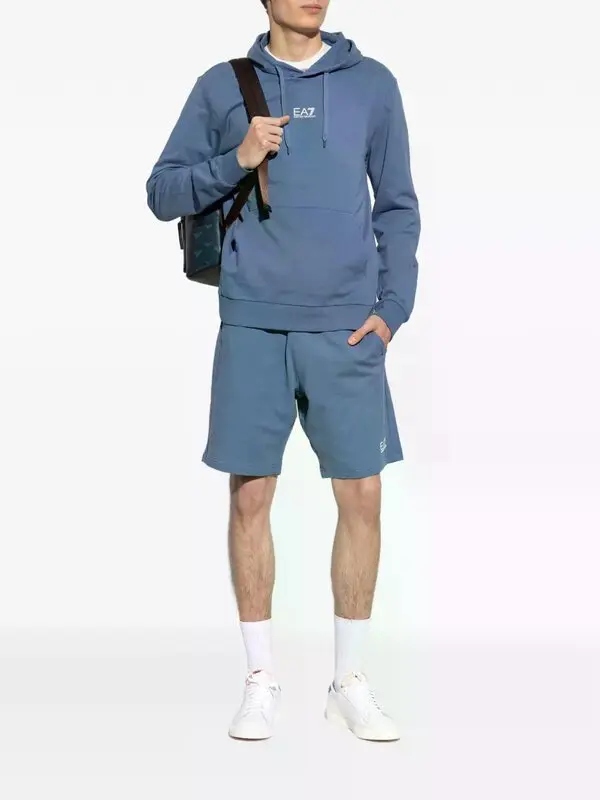 EA7 Logo Print Track Shorts