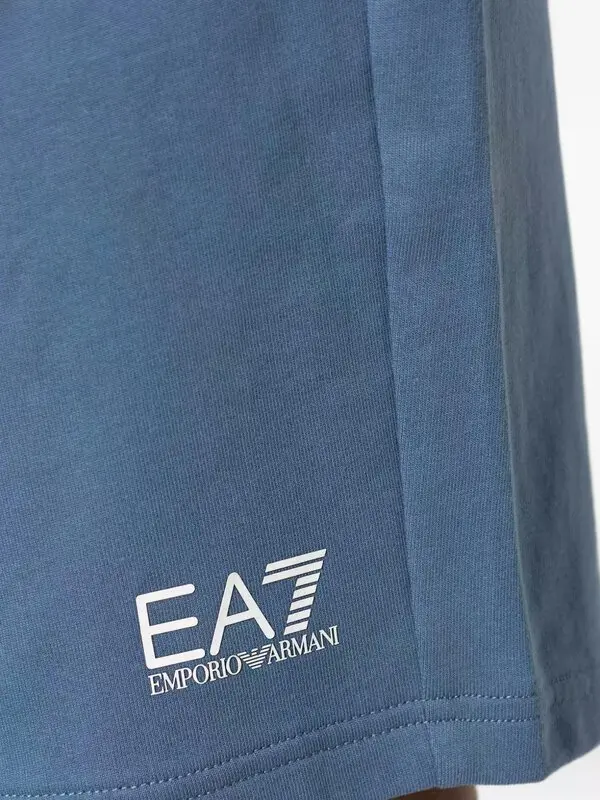 EA7 Logo Print Track Shorts