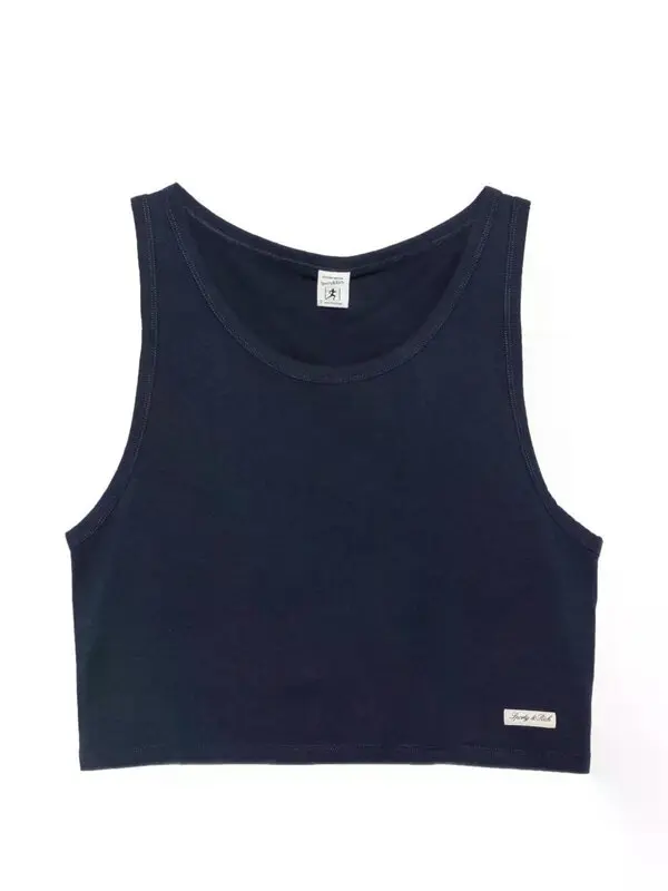 SPORTY & RICH Logo Patch Tank Top - Blue