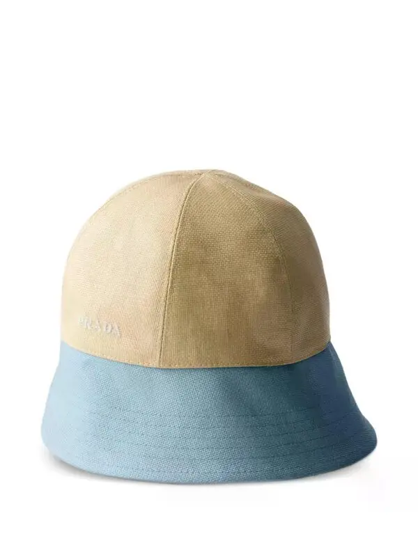 Prada Canvas Hat With Lettering Logo - Neutrals