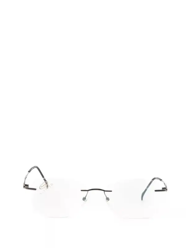 STEPPER EYEWEAR Crystal-embellished Rimless Eyeglasses - Brown