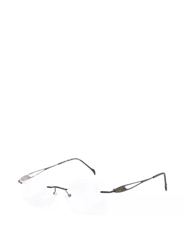 STEPPER EYEWEAR Crystal-embellished Rimless Eyeglasses