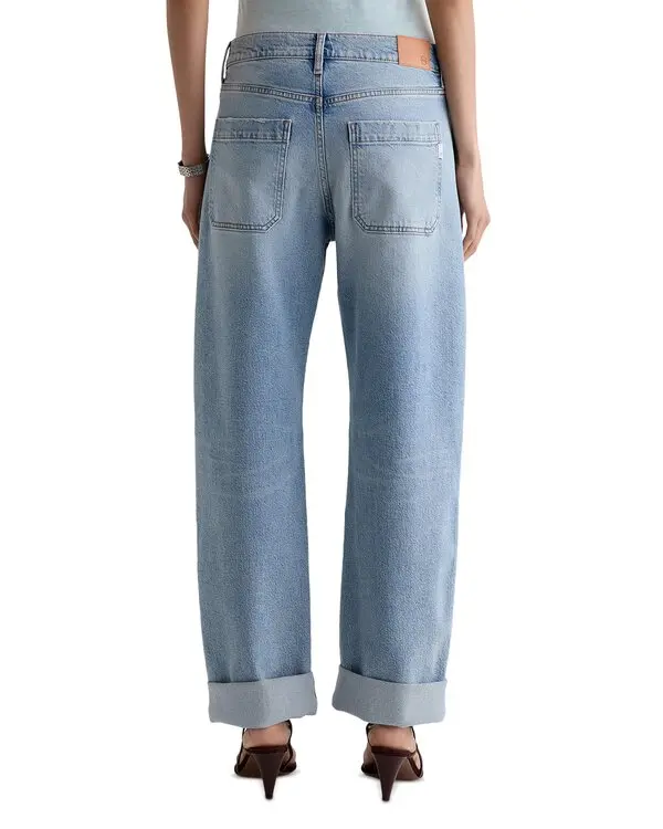 Ag Mercer Cuffed High Rise Barrel Jeans - Highway