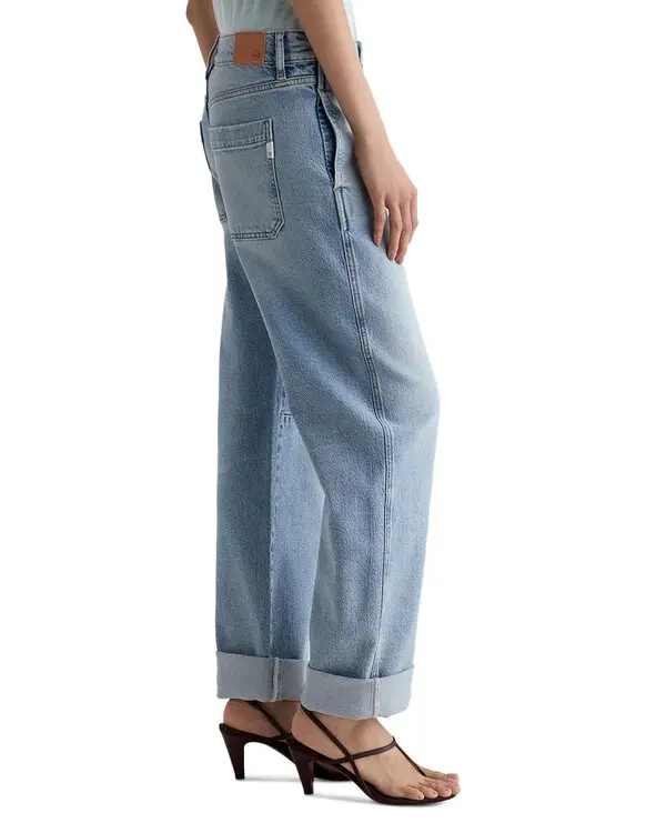 Ag Mercer Cuffed High Rise Barrel Jeans - Highway
