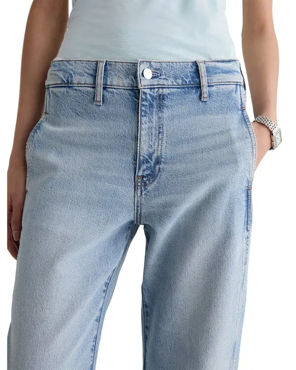 Ag Mercer Cuffed High Rise Barrel Jeans - Highway