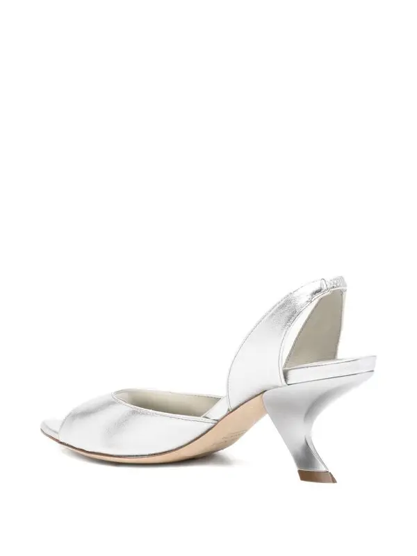 VIC MATIE Open-toe Leather Slingback Heel