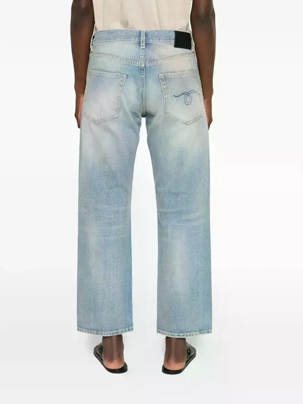 R13 Faded Logo-embroidered Jeans