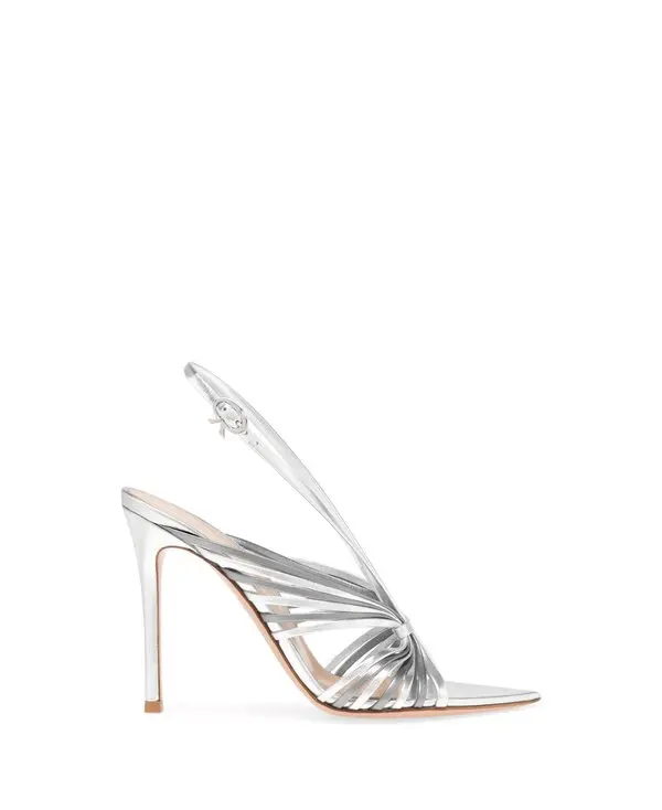 GIANVITO ROSSI Muse Sandals - Silver Lamb Leather