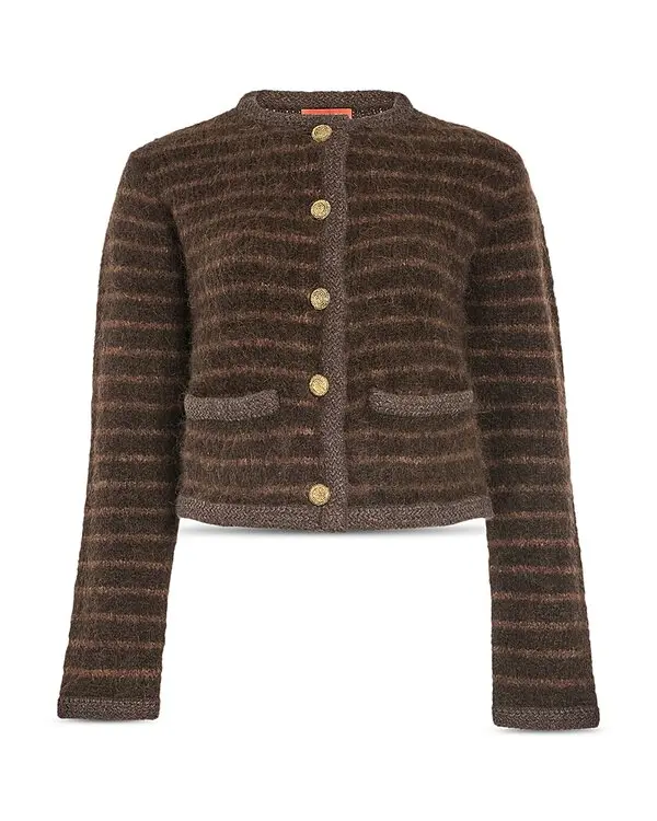 Altuzarra Mack Jacket Striped Alpaca Blend - Fudge