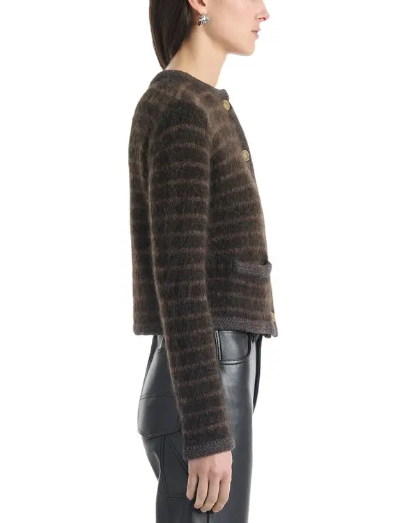 Altuzarra Mack Jacket Striped Alpaca Blend - Fudge