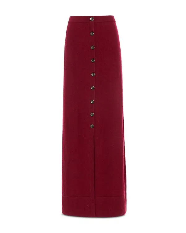 Altuzarra Callahan Cashmere Maxi Skirt With Button Detail - Grenache