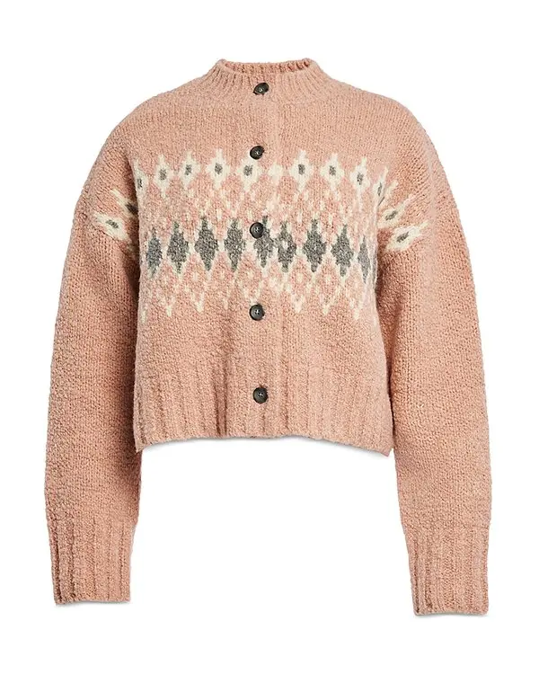 Altuzarra Haven Wool Button Front Sweater With Geometric Print - Blossom