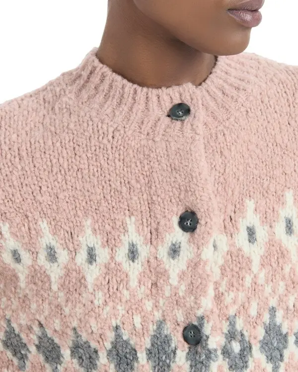 Altuzarra Haven Wool Button Front Sweater With Geometric Print