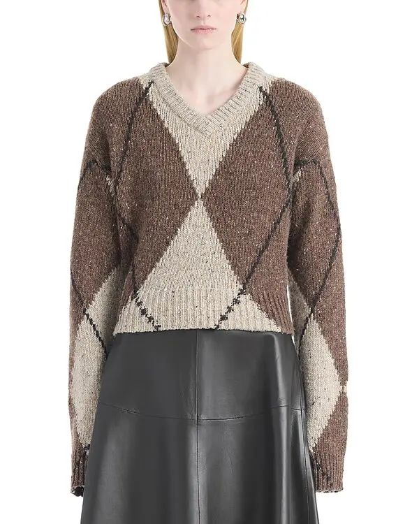 Altuzarra Argyle V-neck Sweater - Cocoa