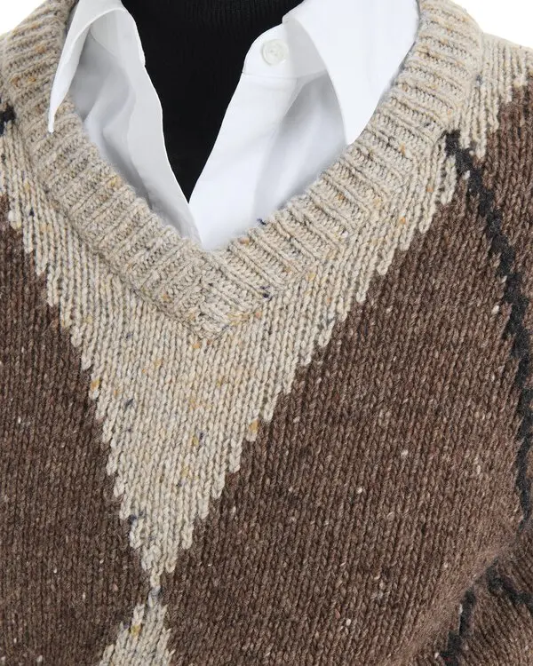 Altuzarra Argyle V-neck Sweater - Cocoa