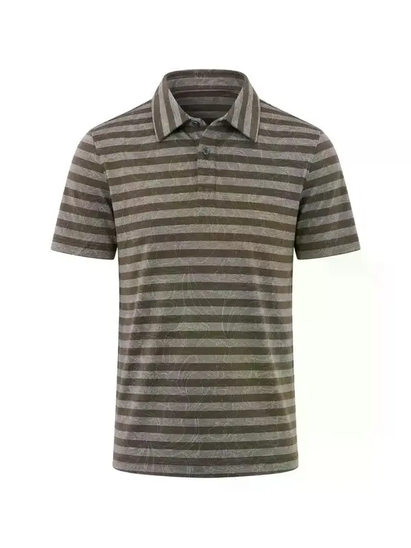 Byblos Floral-pattern Stripe-print Polo Shirt