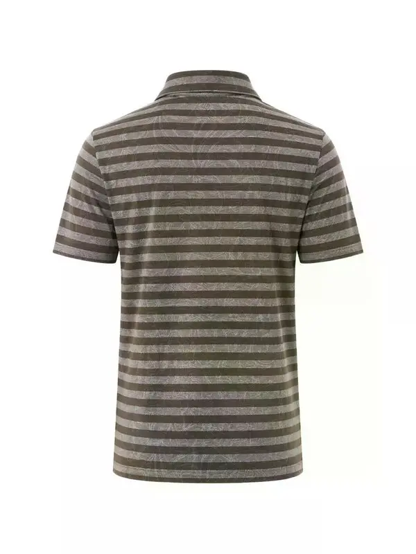 Byblos Floral-pattern Stripe-print Polo Shirt
