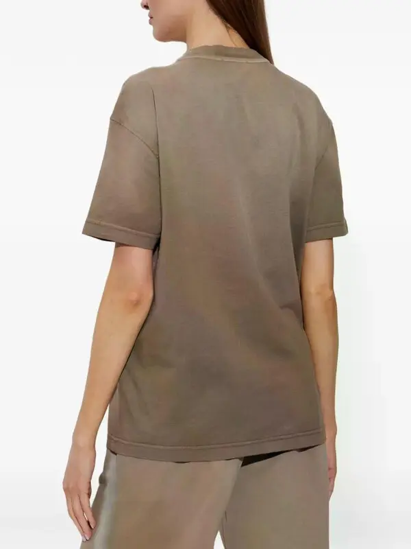 Off-White Floral Logo Print Cotton T-shirt