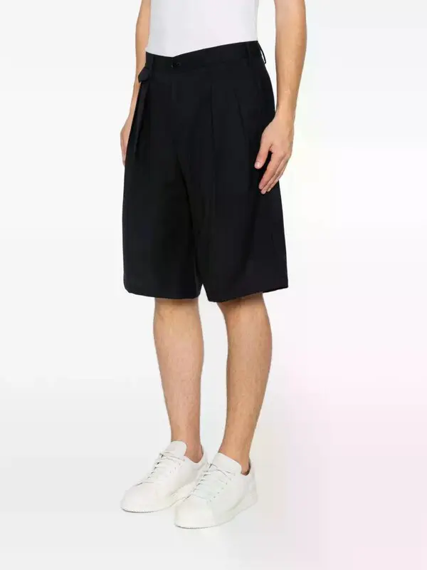 BRIGLIA 1949 Navy Pleated Button Shorts