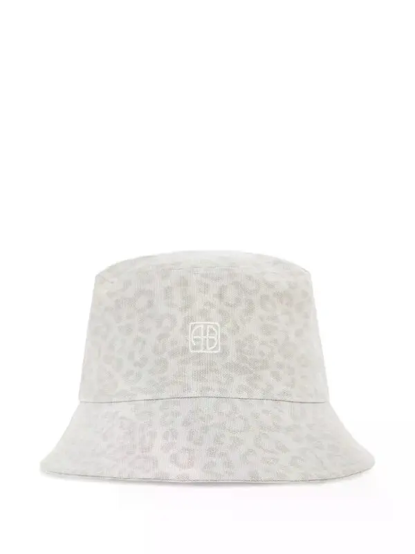 ANINE BING Nicks Leopard Print Bucket Hat - Neutrals