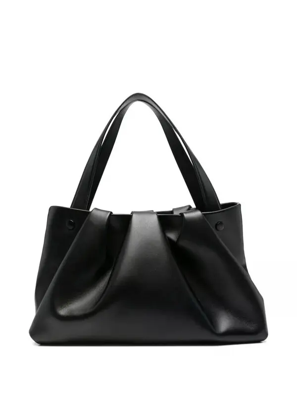 THEMOIRE Athena Ruched Shoulder Bag - Black