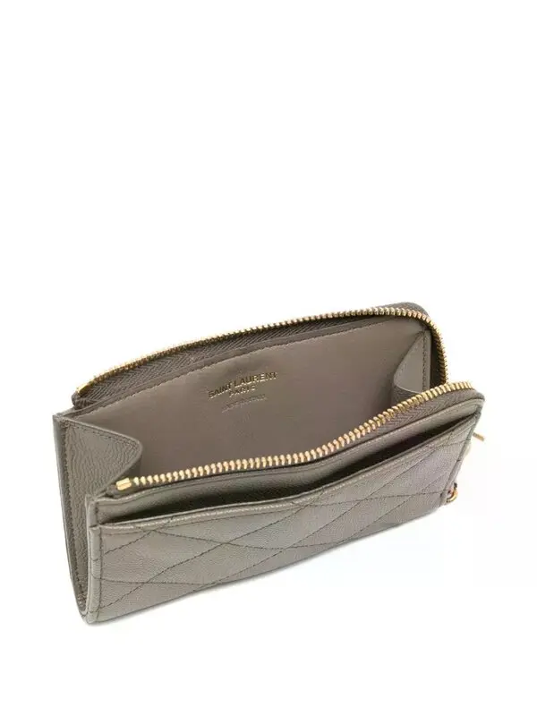 Saint Laurent Cassandre Diamond-quilted Card Holder