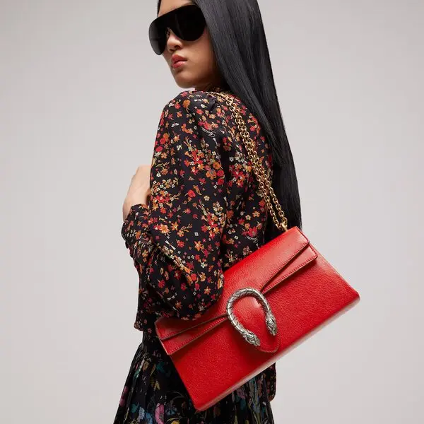 Gucci Dionysus Medium Shoulder Bag Leather - Red