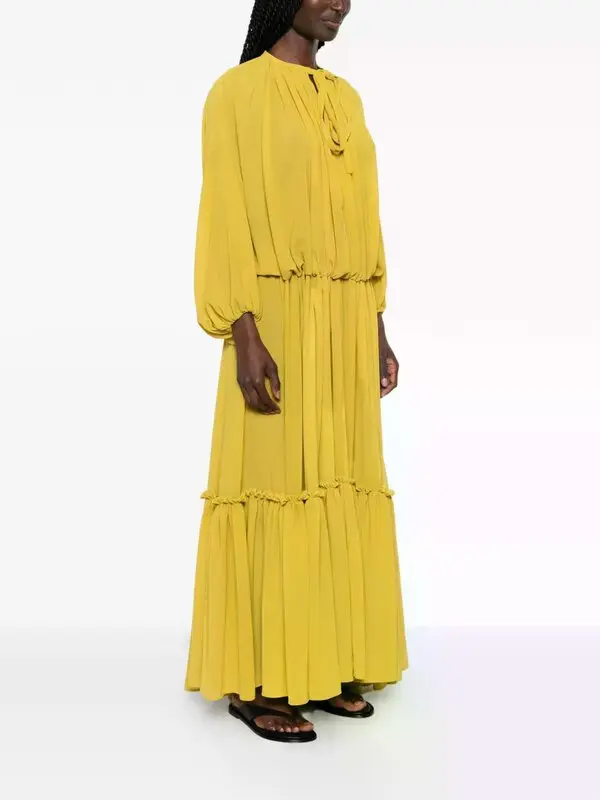 THE M.. Ruffled Tie-neck Maxi Dress