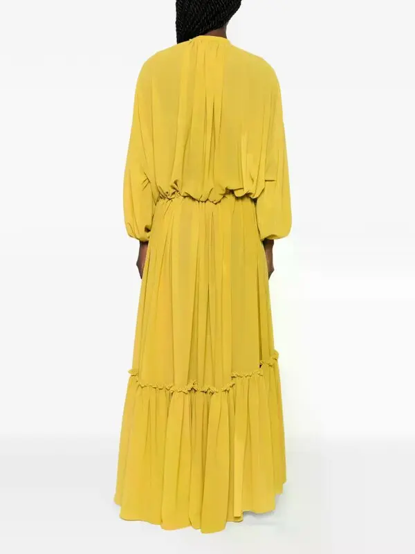 THE M.. Ruffled Tie-neck Maxi Dress