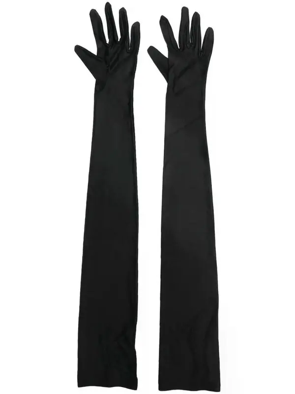 Alexandre Vauthier Opera-length Fine-ribbed Gloves - Black