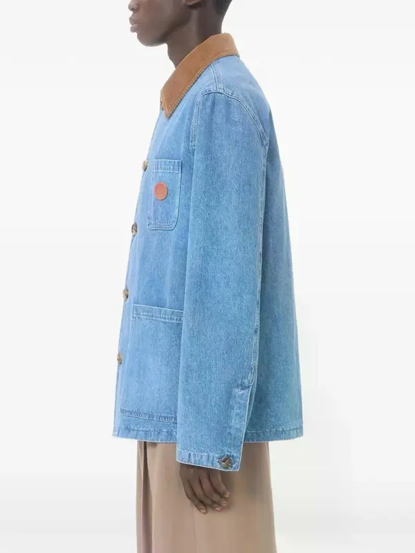 Valentino Garavani Vlogo Patch Denim Shirt Jacket