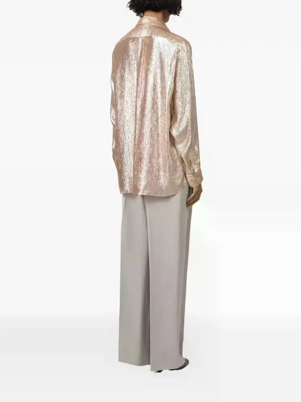 INDRESS Pleated Silk Shirt