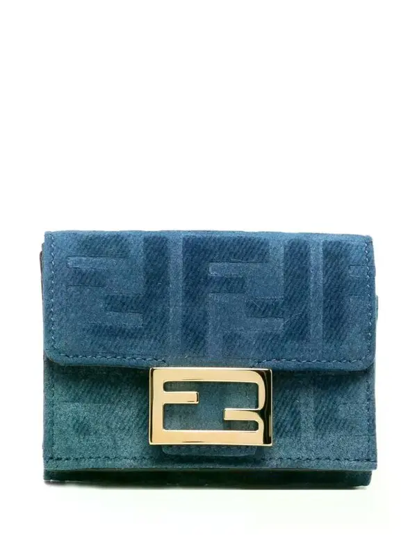 Fendi Ff Logo-plaque Wallet - Blue