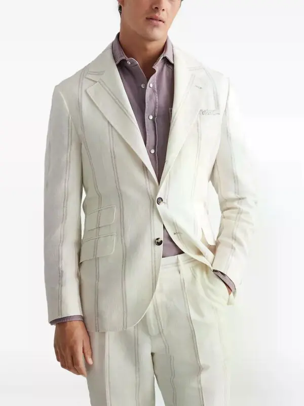 Brunello Cucinelli Striped Single-breasted Blazer