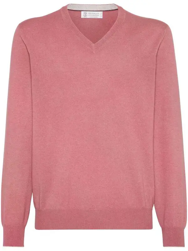 Brunello Cucinelli Fine Knit Cashmere V-neck Jumper