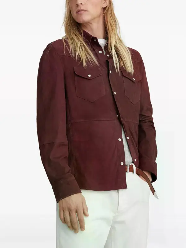 Brunello Cucinelli Long-sleeve Suede Shirt - Red