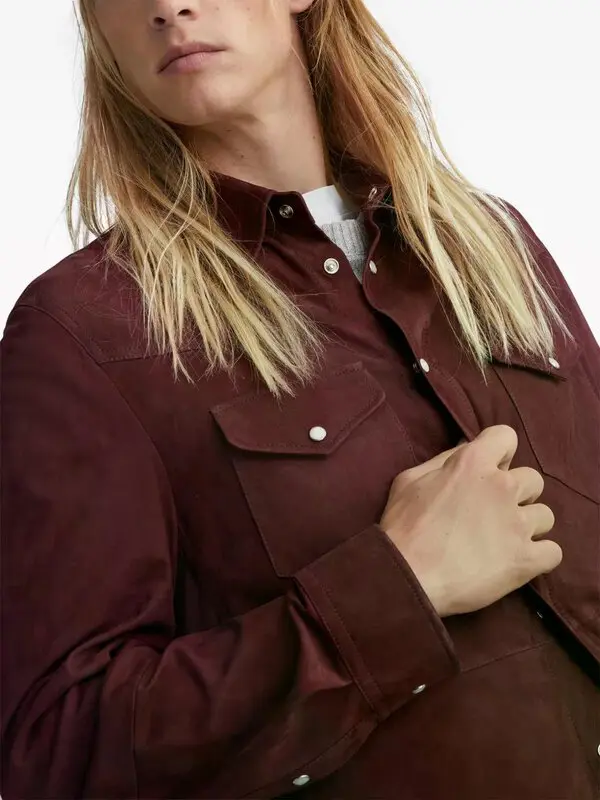 Brunello Cucinelli Long-sleeve Suede Shirt - Red