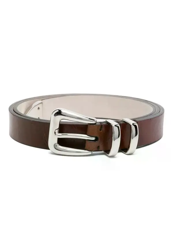 Brunello Cucinelli Etched Leather Belt - Brown