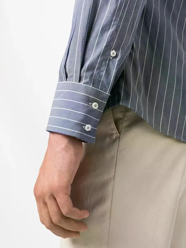 Brunello Cucinelli Striped Button-up Cotton Shirt