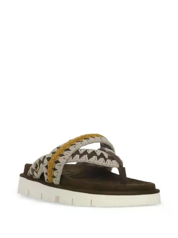 Mou Crochet Flat Sandals