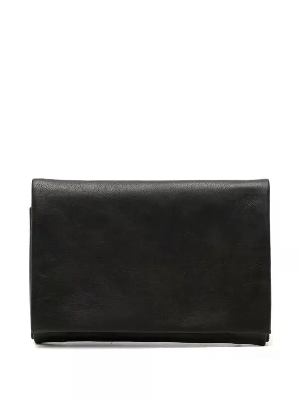 MA+ Cross-motif Leather Wallet - Black