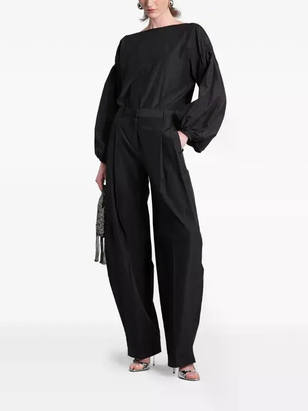 Andamane The Attico Tracy Pleated Wide-leg Trousers - Black